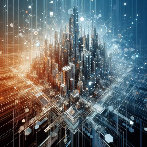 Computer Technology Business Background With Abstract Structure