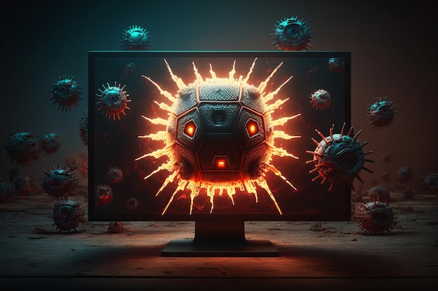 Premium Photo Computer Virus Background Malware Ransomware Spam