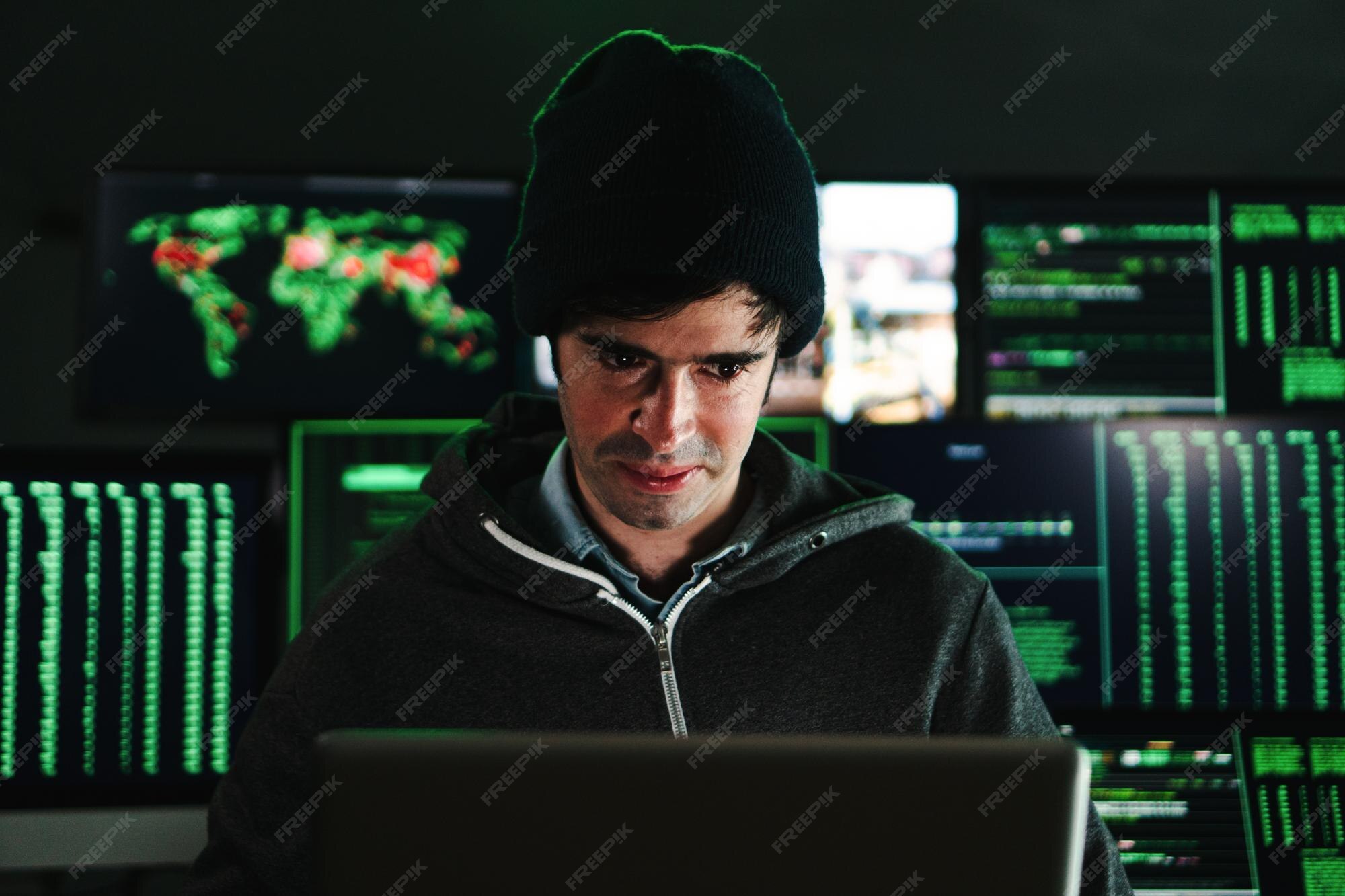 Premium Photo | Concentrated hacker man programmer or developer typing ...