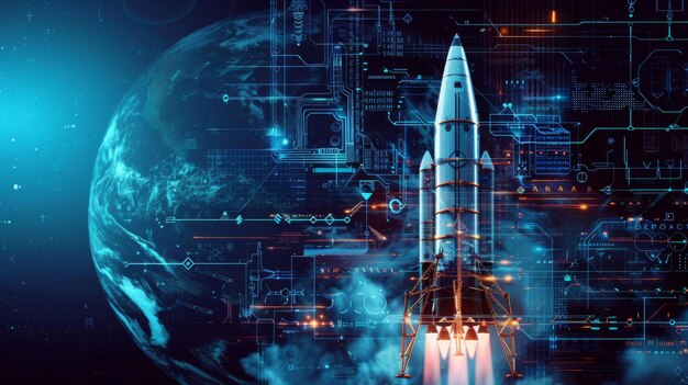 Concept of aerospace engineering with digital rocket designs and ... Concept of aerospace engineering with digital rocket designs and ...