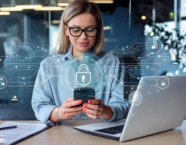 Premium Photo The Concept Of Cyber Security Involves Protecting User Data Through Privacy And