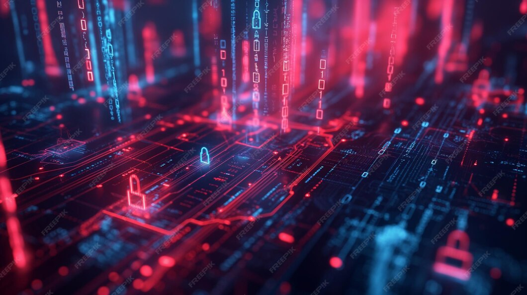 Concept of data encryption with a visual representation of data being transformed into an ...