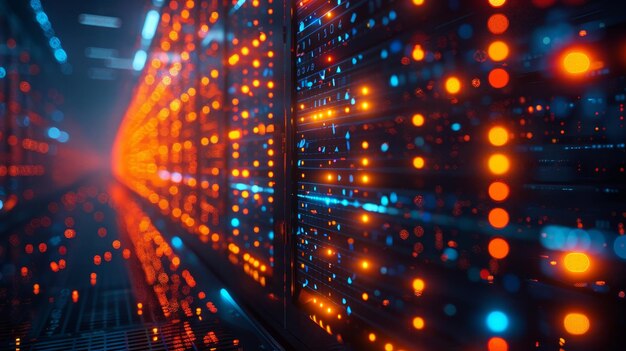 Premium Photo | The concept of data processing and digital technology in the context of internet ...