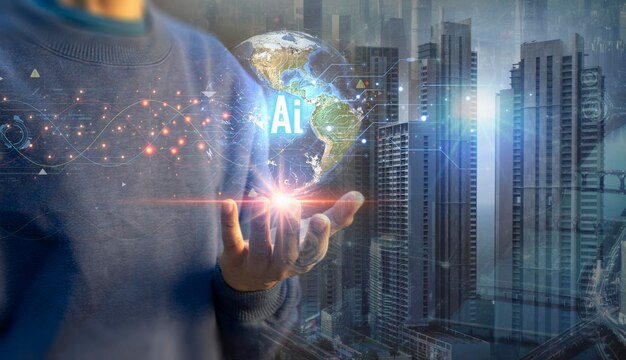 Premium Photo | The concept of developing artificial intelligence and ... Premium Photo | The concept of developing artificial intelligence and ...