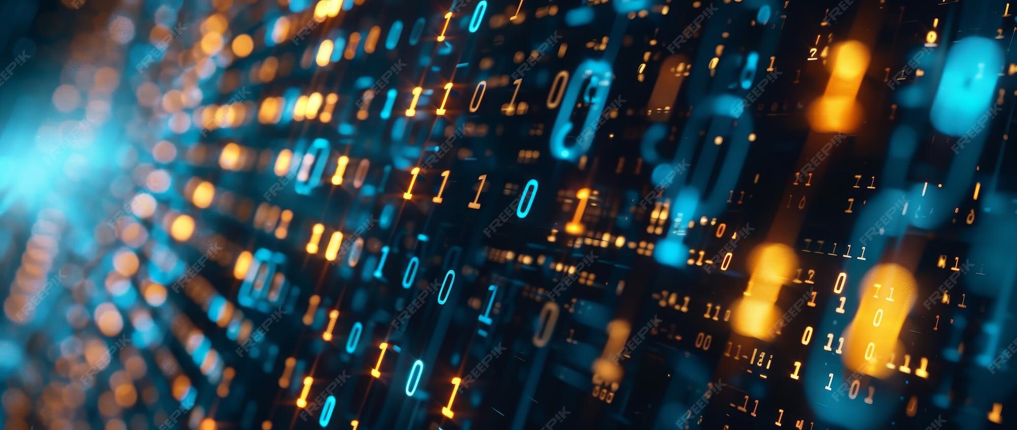 A concept of digital transformation A binary code A programming ...