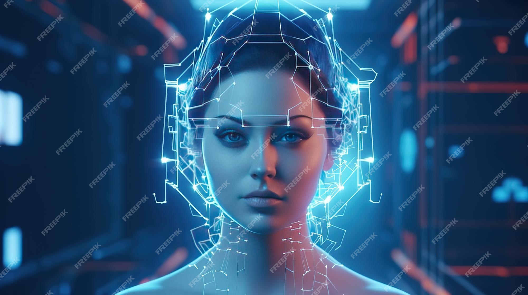 Premium Photo The Concept Of A Facial Recognition System With A Face