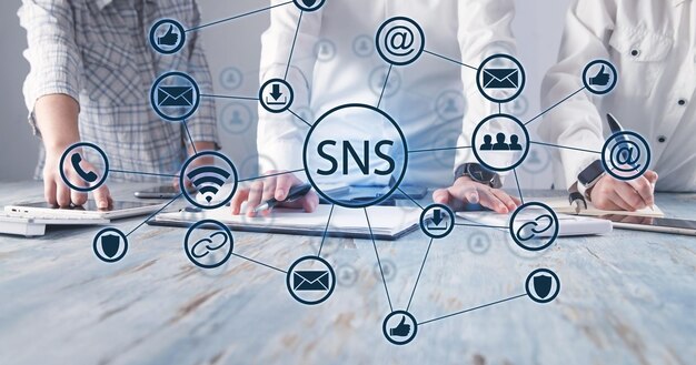 Premium Photo | Concept of sns social networking service Premium Photo | Concept of sns social networking service
