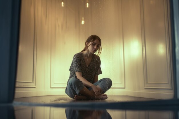 Premium AI Image | Concept woman depression sick young Single home ... Premium AI Image | Concept woman depression sick young Single home ...