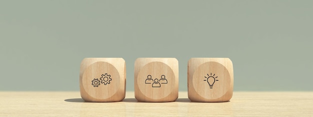 Premium Photo | Conceptual business illustration with wooden cubes and ... Premium Photo | Conceptual business illustration with wooden cubes and ...