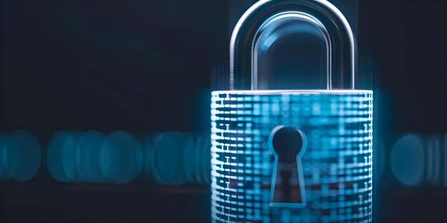 Conceptual image of a binary code lock symbolizing big data cybersecurity Concept Big Data ...