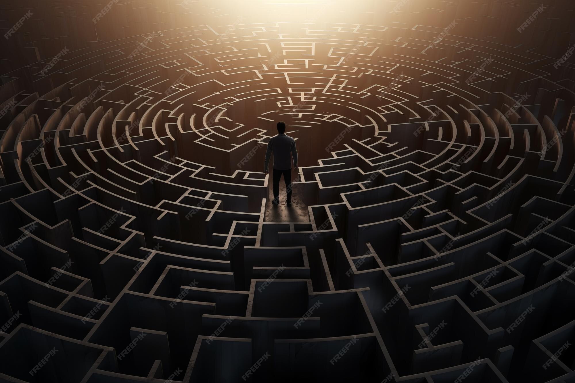 Premium AI Image | Confused business man trapped in a circular dark ... Premium AI Image | Confused business man trapped in a circular dark ...