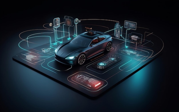 Premium Photo | Connected Car Empowered Onboard Systems and Apps AI Premium Photo | Connected Car Empowered Onboard Systems and Apps AI