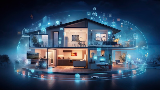 Premium AI Image | Connected Living The IoT Revolution in Smart Homes Premium AI Image | Connected Living The IoT Revolution in Smart Homes
