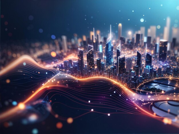 Premium AI Image | Connected Smart City Abstract Dot Points Interconnected Premium AI Image | Connected Smart City Abstract Dot Points Interconnected