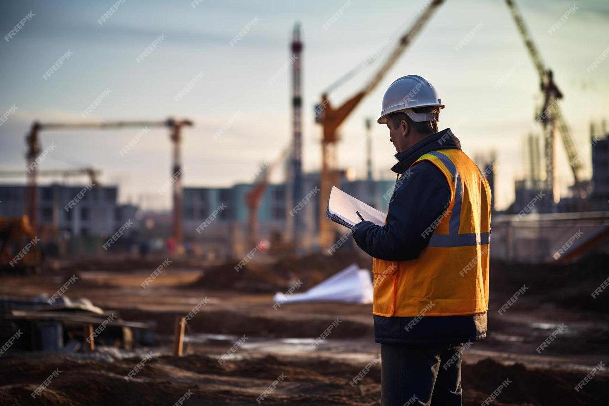Premium Photo | A construction worker reading a piece of paper Premium Photo | A construction worker reading a piece of paper