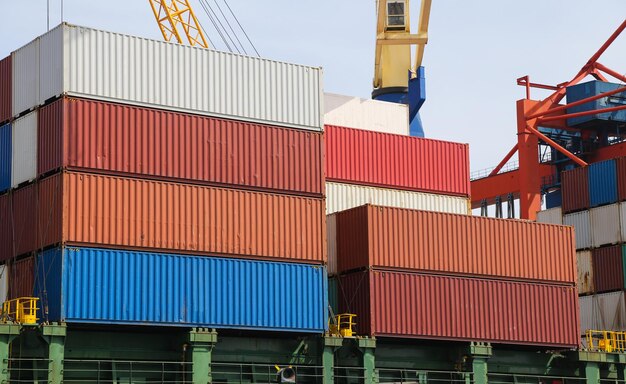 Premium Photo | Container ship in port Premium Photo | Container ship in port