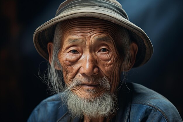 Contemplative Old Chinese man Generate ai | Premium AI-generated image Contemplative Old Chinese man Generate ai | Premium AI-generated image