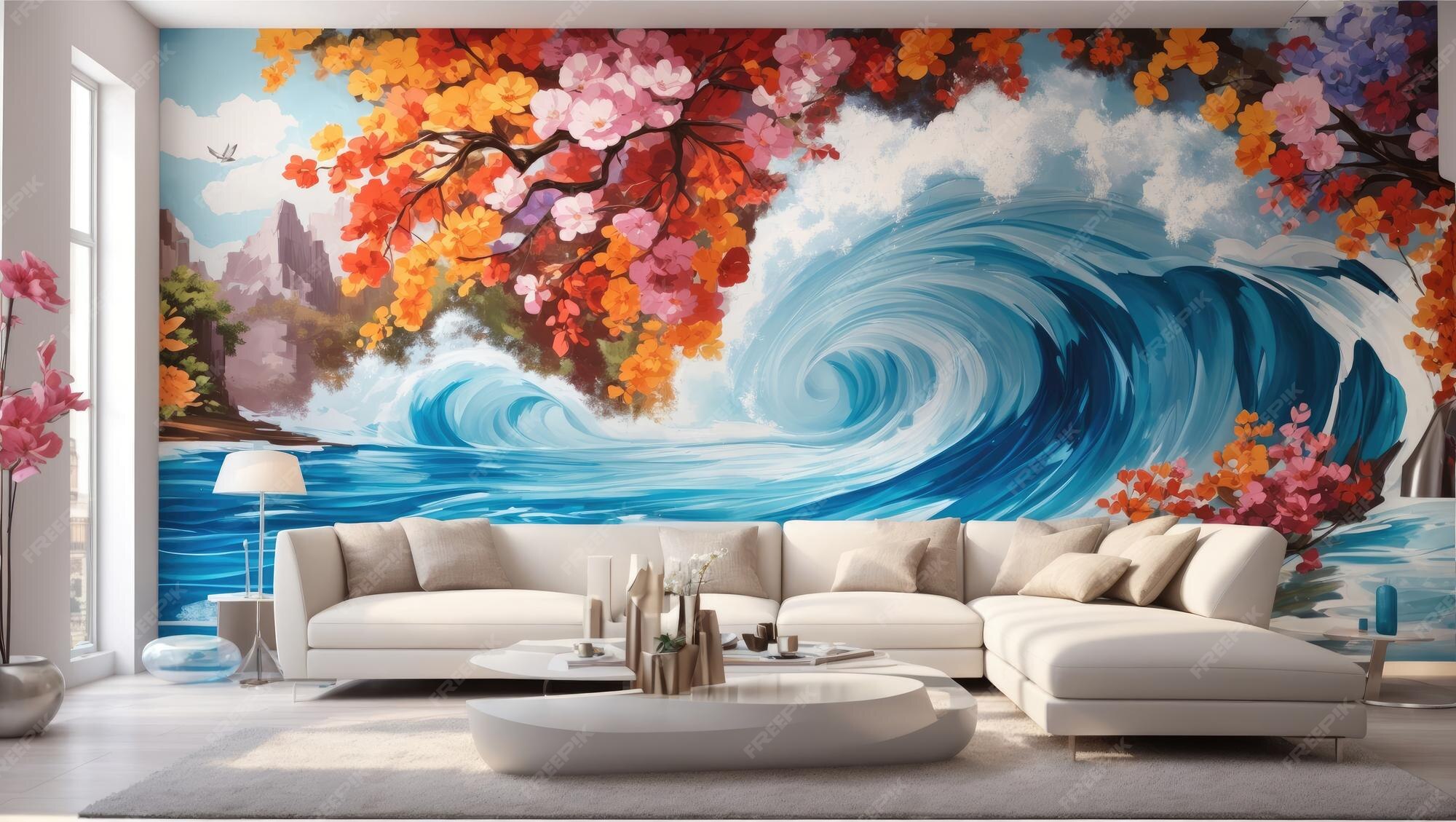 Premium AI Image | Contemporary Elegance 3D Mural Transforming Interior ... Premium AI Image | Contemporary Elegance 3D Mural Transforming Interior ...