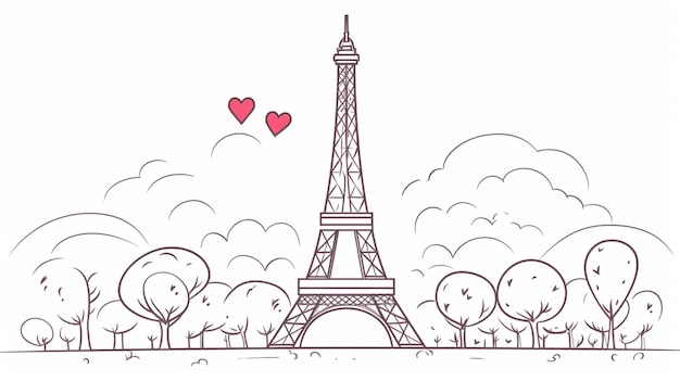Premium Photo | Continuous drawing line art Eiffel Tower Premium Photo | Continuous drawing line art Eiffel Tower