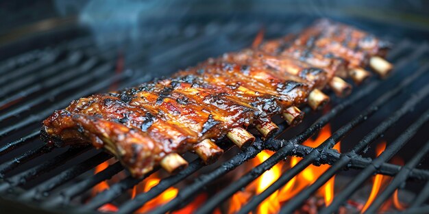 Premium Photo Cook Pork Ribs On The Grill