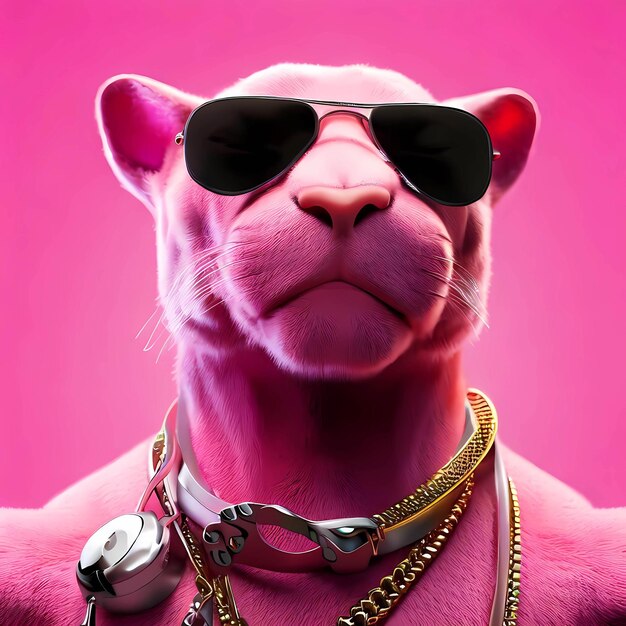 Premium Photo Cool Lioness Wearing Shades