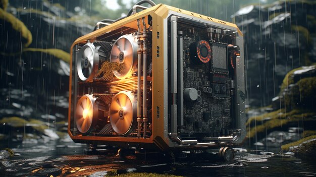 Premium AI Image | Cooling CPU Chassis Ai Generative Premium AI Image | Cooling CPU Chassis Ai Generative