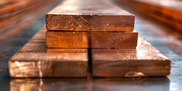 Premium Photo | Copper Bars Gleaming on a Shiny Surface in the Global ... Premium Photo | Copper Bars Gleaming on a Shiny Surface in the Global ...