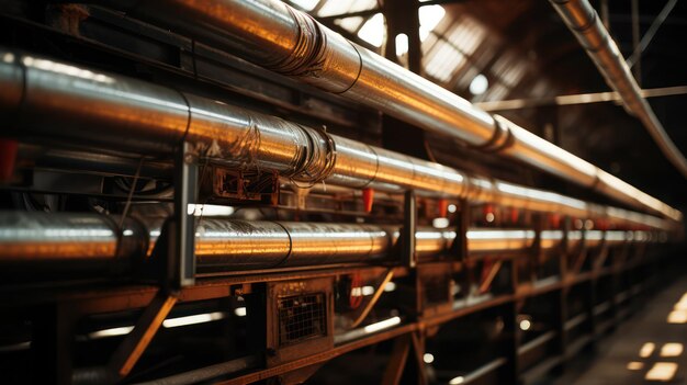 Premium Ai Image Copper Pipes Hd Wallpaper Photographic Image