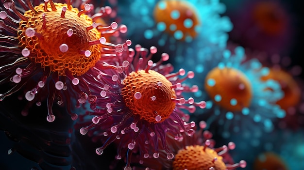Premium AI Image | Coronavirus structure VOC photorealistic version Premium AI Image | Coronavirus structure VOC photorealistic version