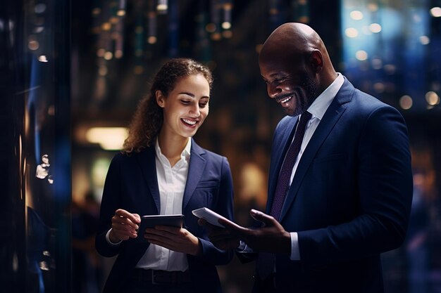 Premium AI Image | Corporate Executives Utilizing a Tablet PC in an ... Premium AI Image | Corporate Executives Utilizing a Tablet PC in an ...