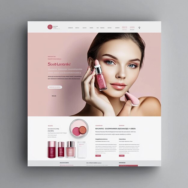 Cosmetics website landing page Premium AI generated image