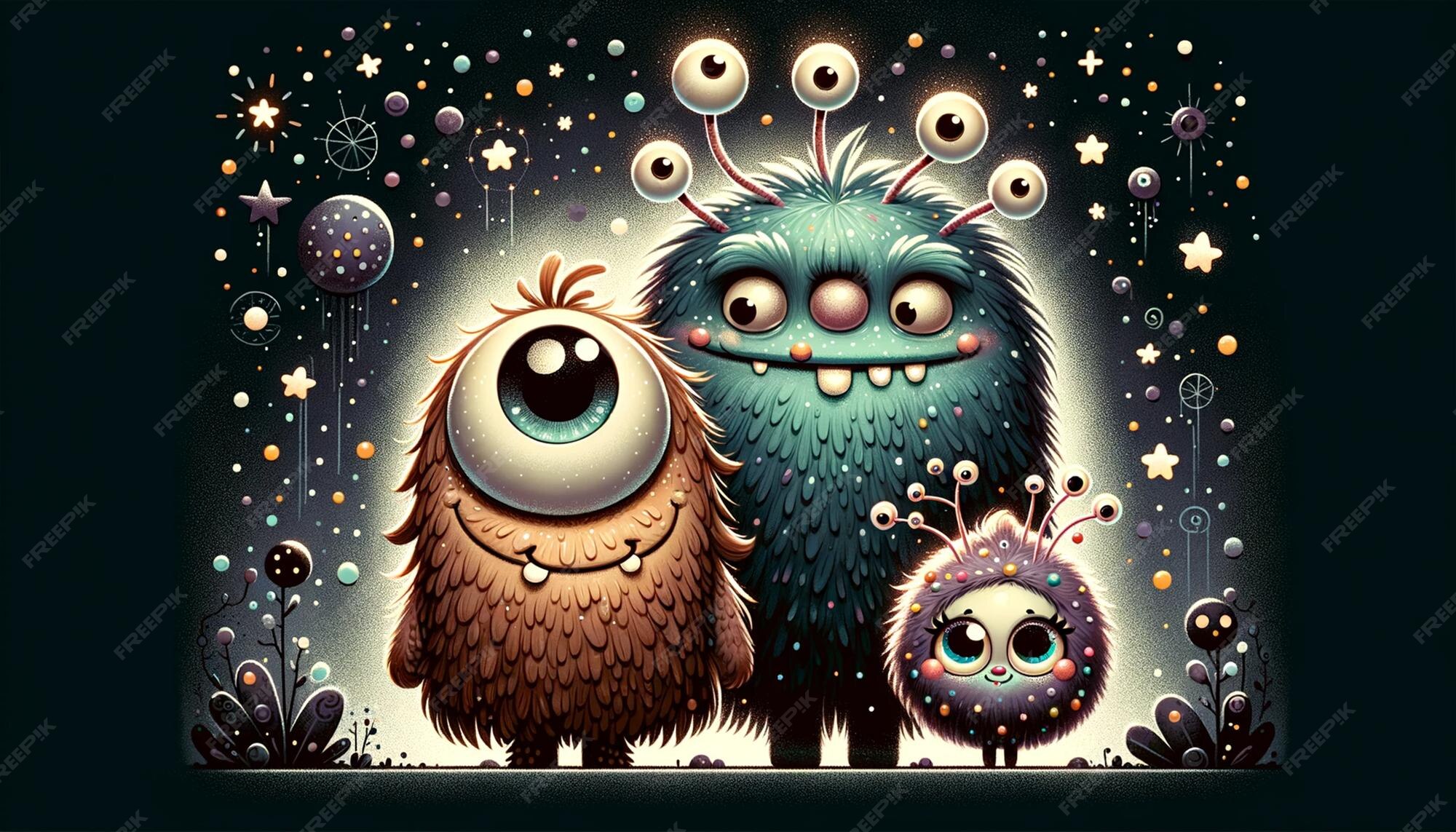 Premium Photo | Cosmic Companions Whimsical Creature Gathering Premium Photo | Cosmic Companions Whimsical Creature Gathering