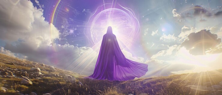 Premium Photo | Cosmic Gate Purple Cloak Time traveler Unlocking the ... Premium Photo | Cosmic Gate Purple Cloak Time traveler Unlocking the ...
