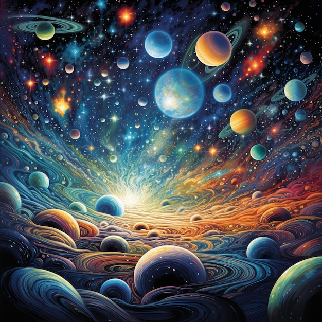 Premium AI Image | Cosmic Tapestry Interweaving Planets and Stars in ... Premium AI Image | Cosmic Tapestry Interweaving Planets and Stars in ...