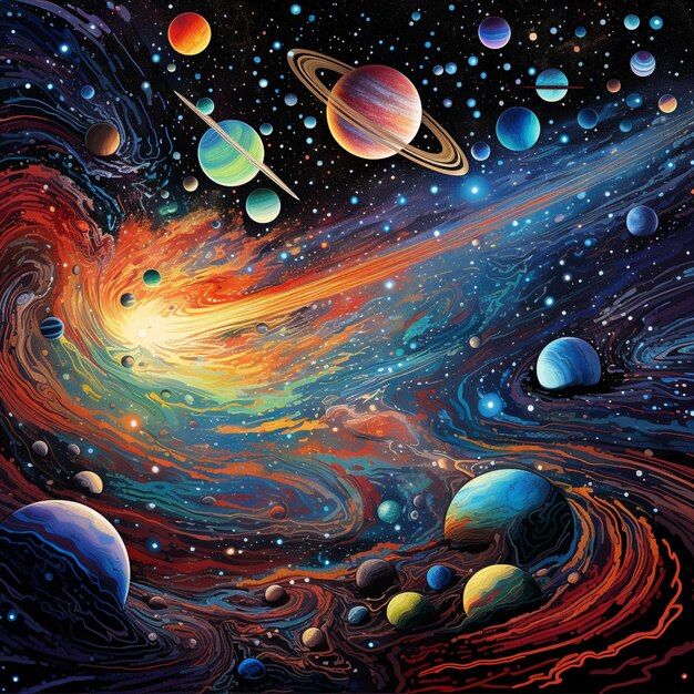Premium AI Image | Cosmic Tapestry Interweaving Planets and Stars in ... Premium AI Image | Cosmic Tapestry Interweaving Planets and Stars in ...