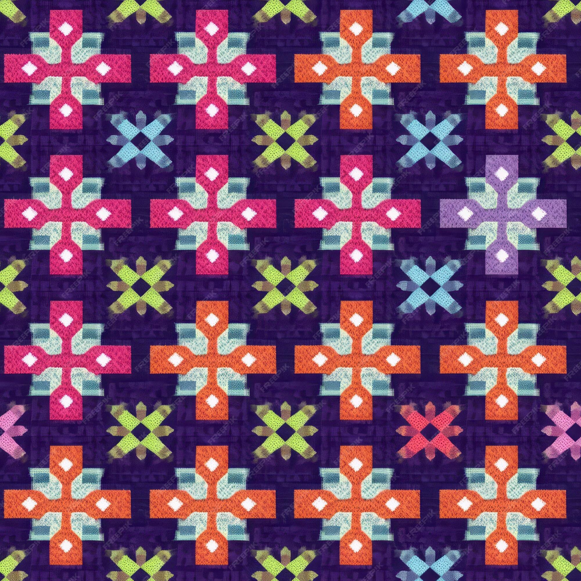 Premium Ai Image Cozy Cross Stitch Quilt Pattern With Intricate Details Generative Ai