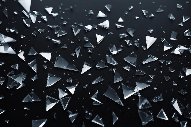 Premium Ai Image Cracked Glass Object On Black Background Smashed Glass Texture Shards Of