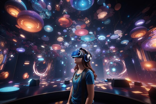 Premium AI Image | Crafting a Multisensory Wonderland in VR Gaming Premium AI Image | Crafting a Multisensory Wonderland in VR Gaming