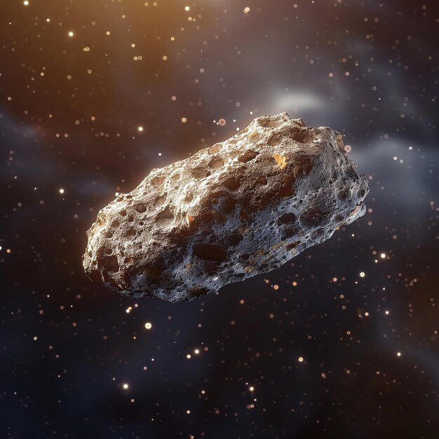 A cratered asteroid floating in space | Premium AI-generated image A cratered asteroid floating in space | Premium AI-generated image