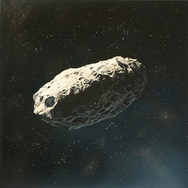 A cratered asteroid floating in space | Premium AI-generated image A cratered asteroid floating in space | Premium AI-generated image