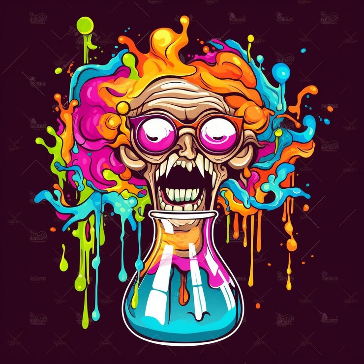 Premium Photo Crazy Clown Face Illustration