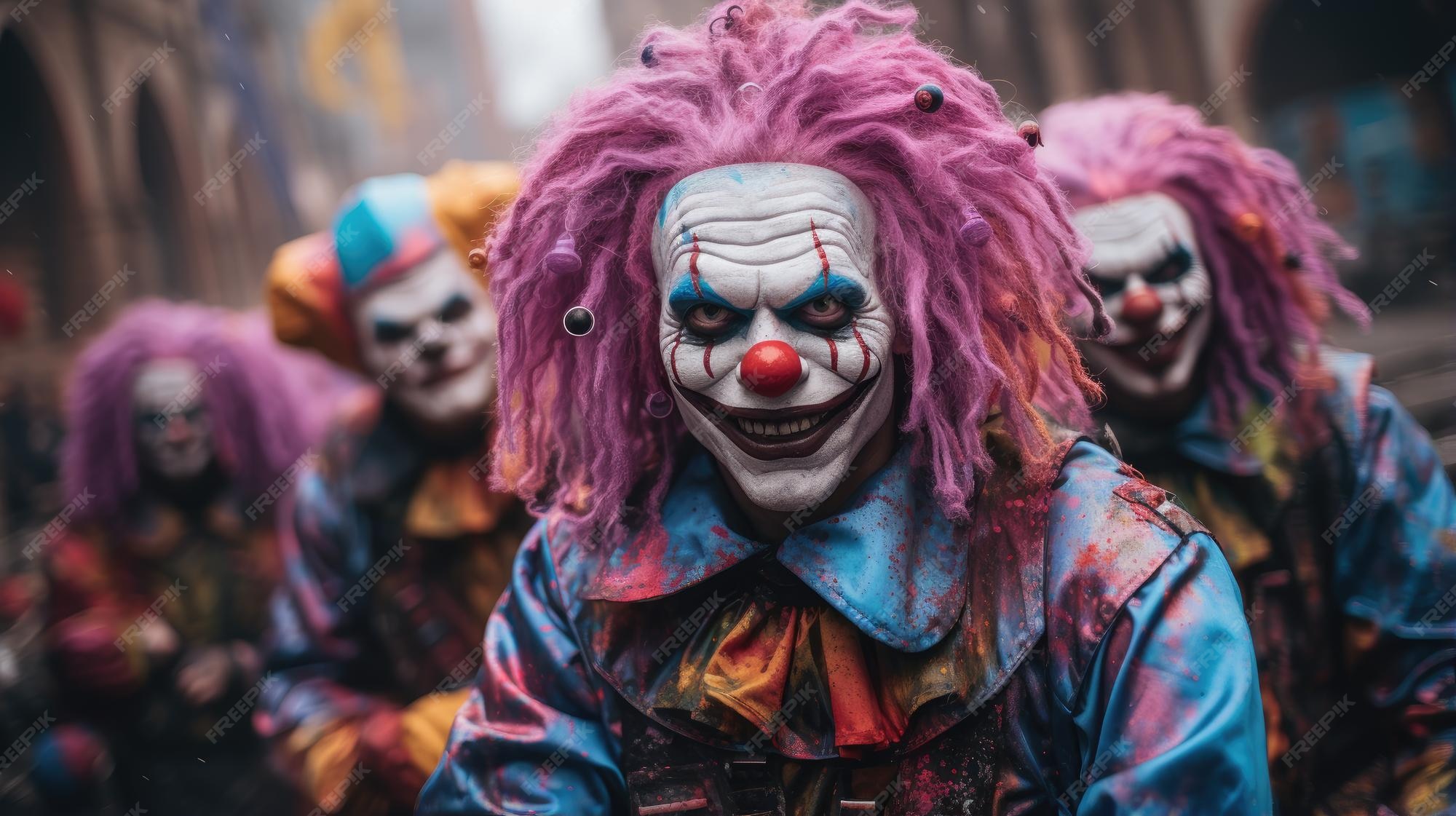 Premium AI Image | Crazy scary clowns Premium AI Image | Crazy scary clowns