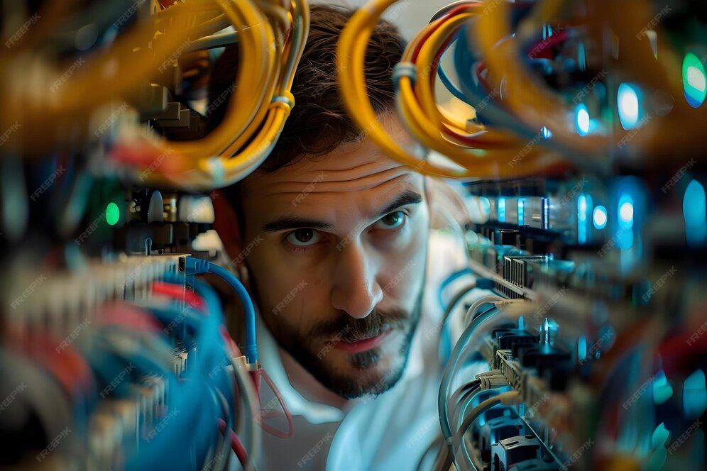 Premium Photo | Creating Networks A Portrait of a Computer Network Architect Concept Computer ...