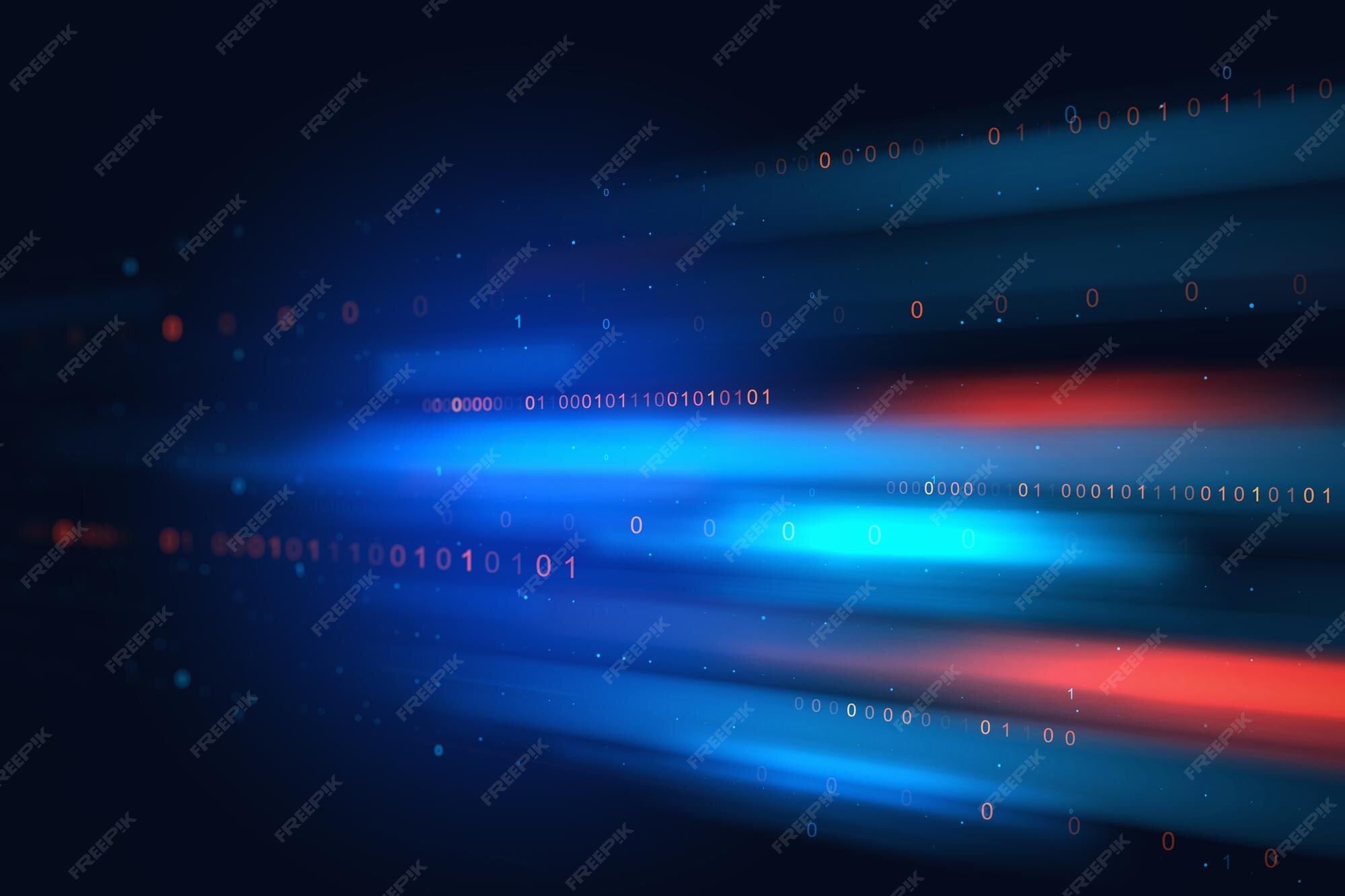 Premium Photo | Creative blue backdrop with binary code technology and ...