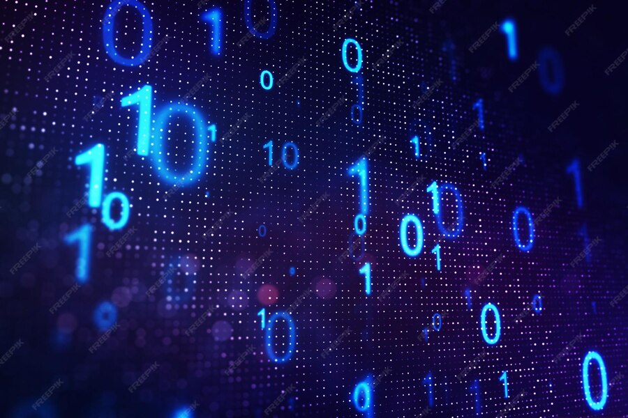 Premium Photo | Creative blue binary code background Programming and coding concept 3D Rendering