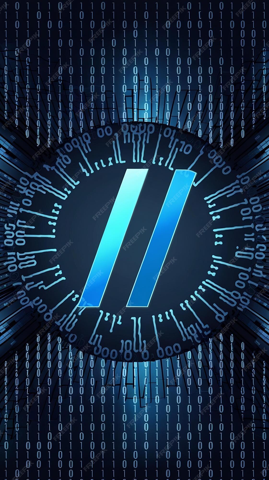 Creative blue binary code background programming and coding concept 3d rendering | Premium AI ...