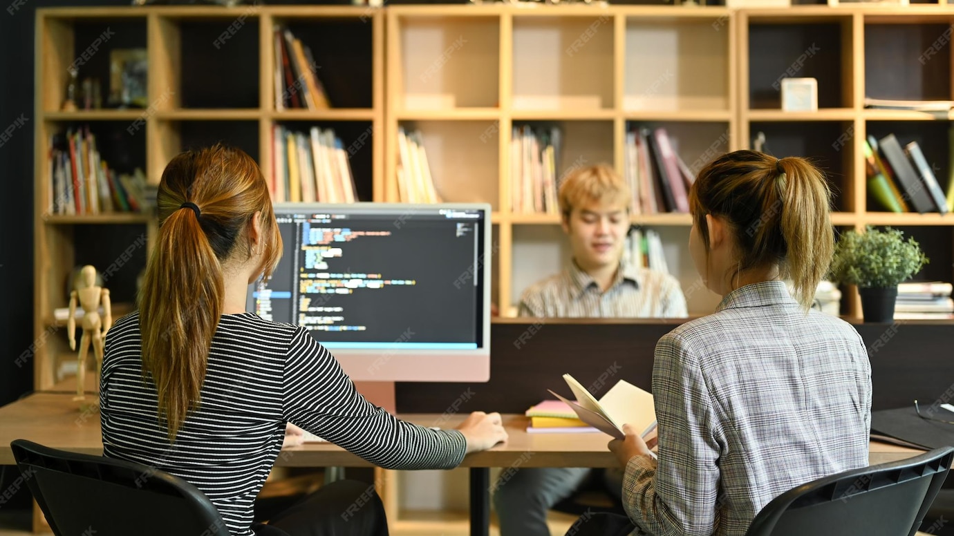 Premium Photo | Creative software development team working with data debugging improvement ...