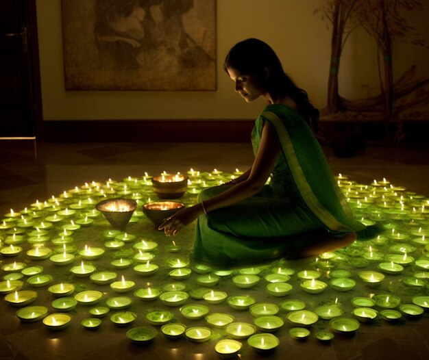 Premium AI Image | Creative ways of celebrating a green Diwali Premium AI Image | Creative ways of celebrating a green Diwali