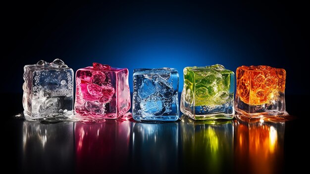 Premium AI Image | Creatively Designed Fancy Ice Cubes Premium AI Image | Creatively Designed Fancy Ice Cubes