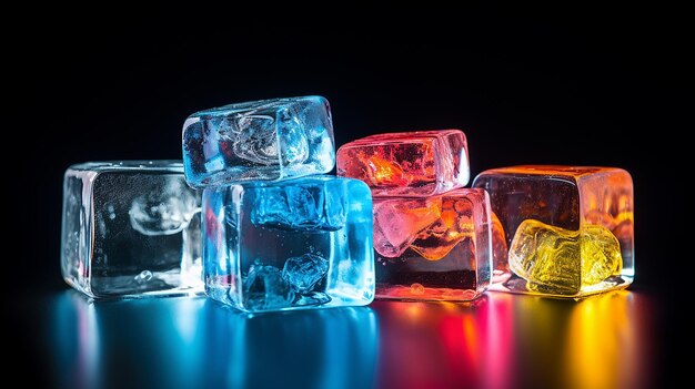 Premium AI Image | Creatively Designed Fancy Ice Cubes Premium AI Image | Creatively Designed Fancy Ice Cubes